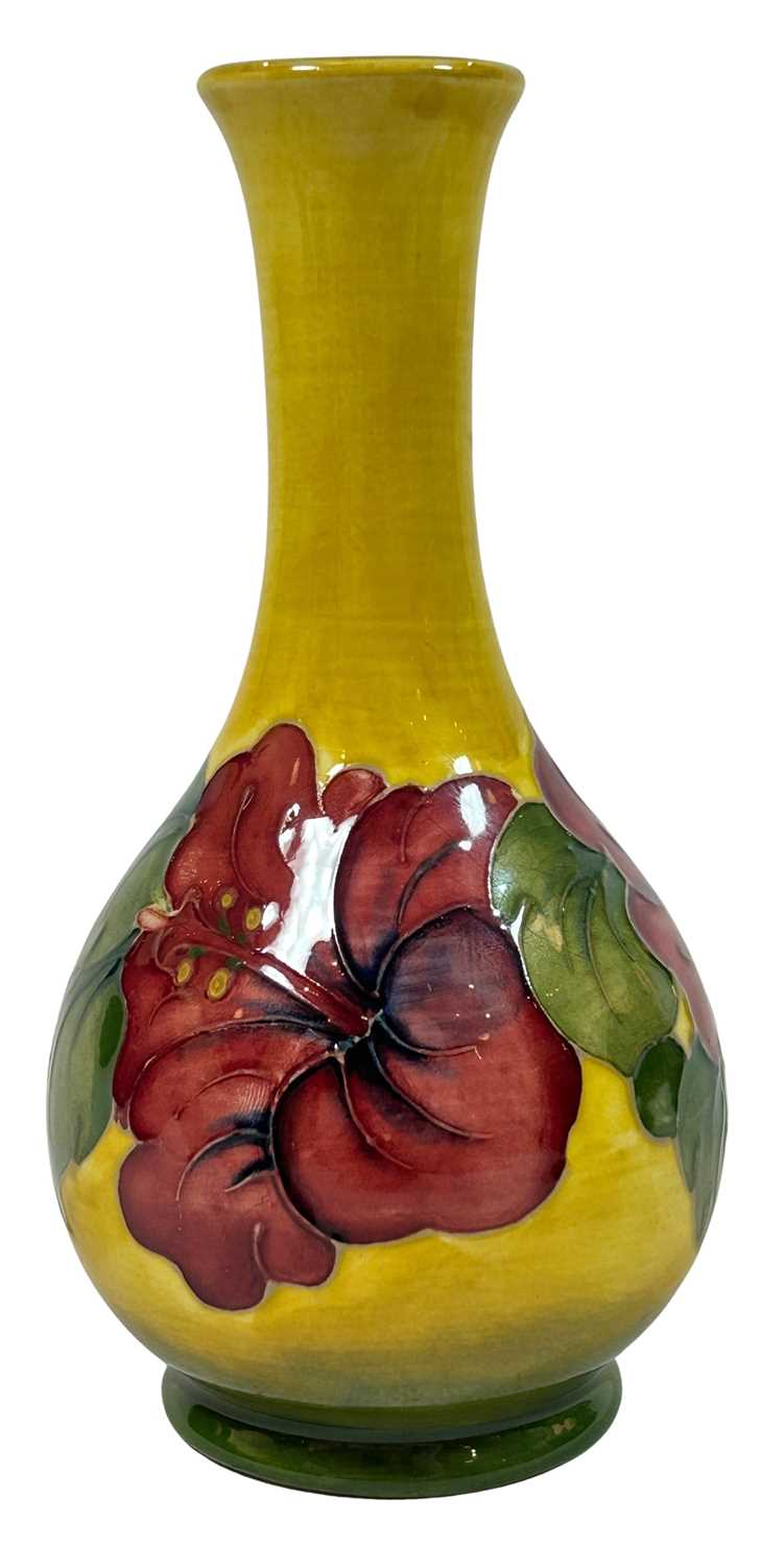 Lot 218 - Moorcroft Yellow 'Hibiscus' Vase.