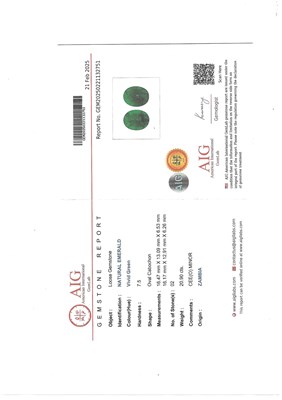 Lot 287 - Zambian Emerald & Diamond Earrings.