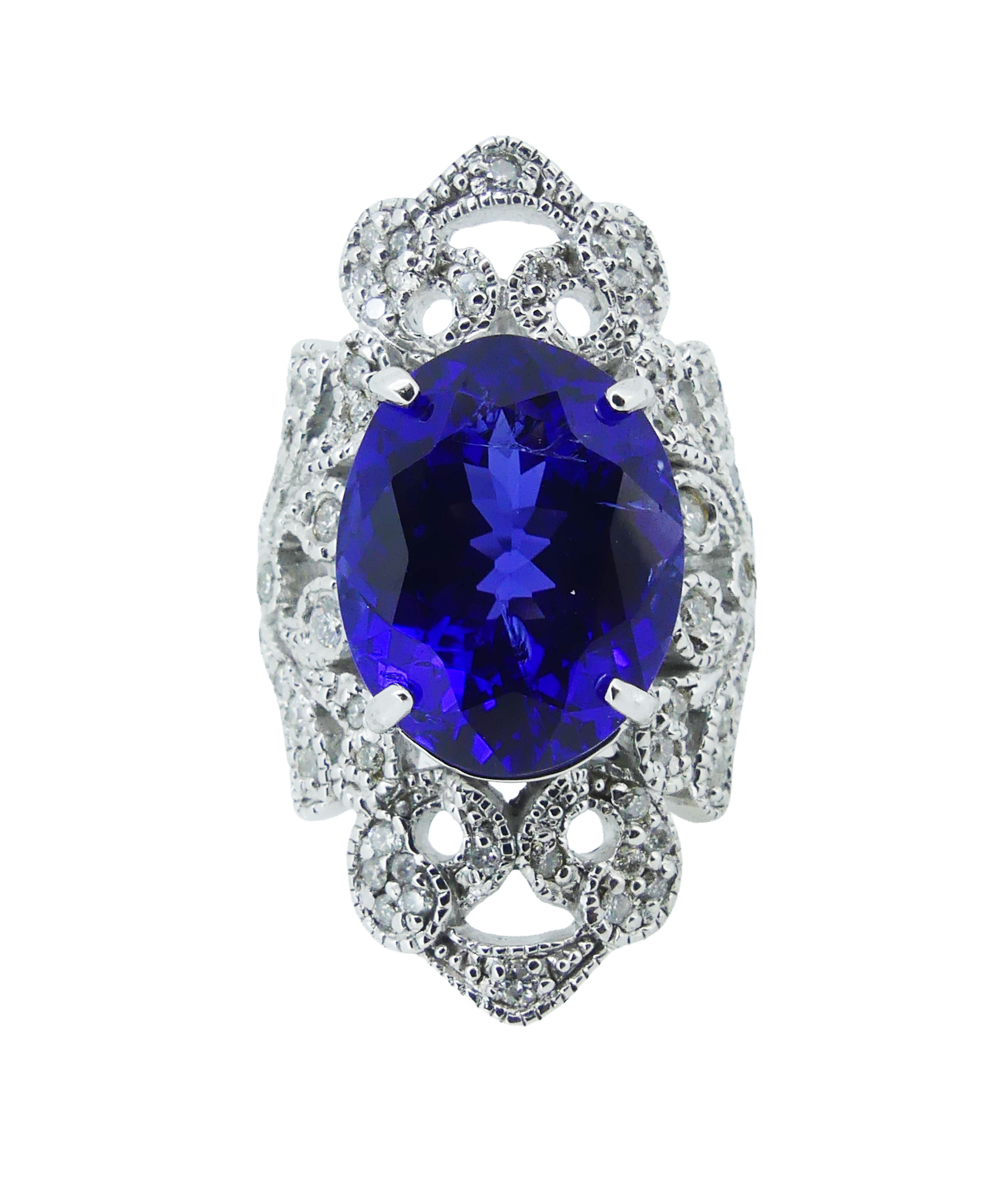 Lot 169 - Art Deco Styled Tanzanite Ring.